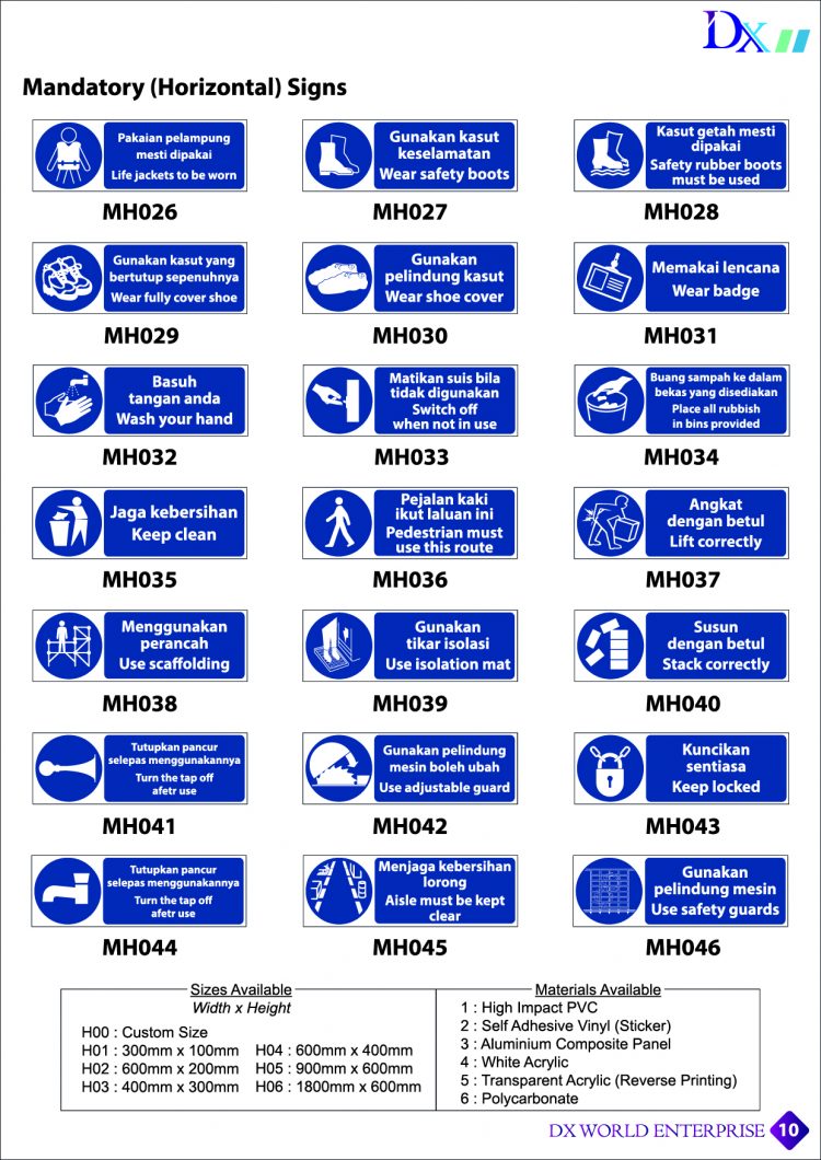 Safety Signage – DX World Customize in Commercial & Signage